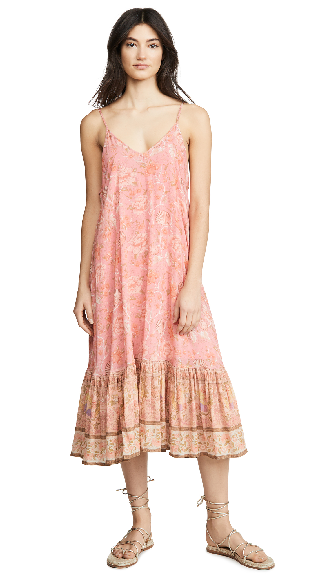 Spell And The Gypsy Collective Seashell Strappy Midi Dress In Coral ...