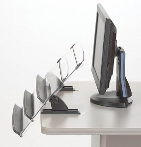 3M Ergonomic Adjustable Document Holder, 14" Wide, 150 Sheet Capacity ...