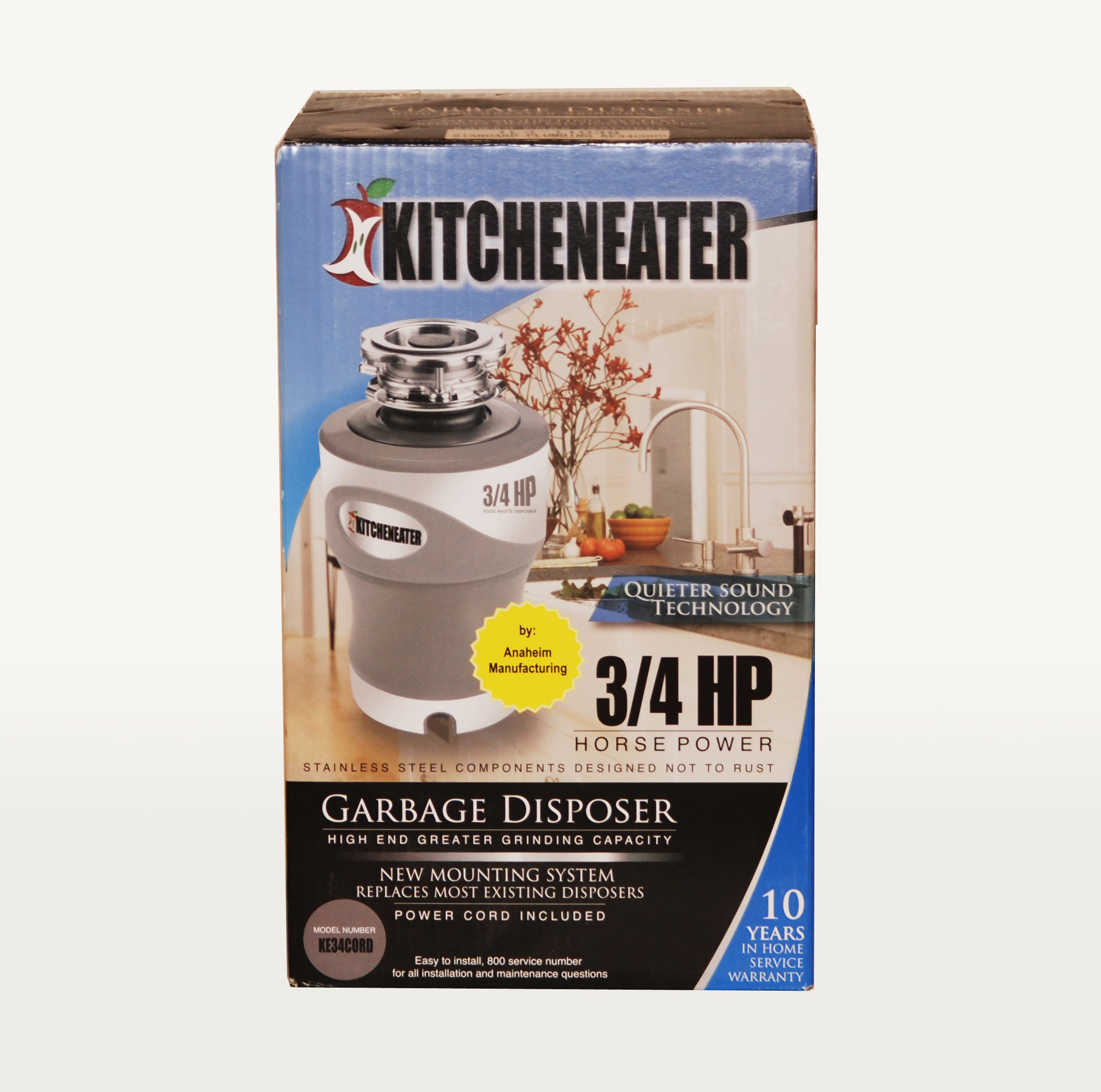 KitchenEater KE34PC 3/4 HP Garbage Disposer - Food Waste Disposers ...