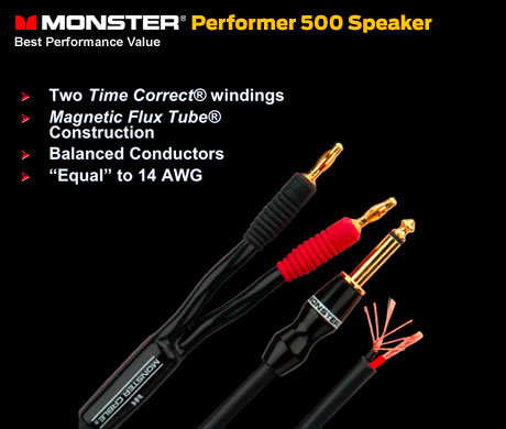 Amazon.com: Monster Performer 500 - 50' Speaker Cable - Straight ¼ ...