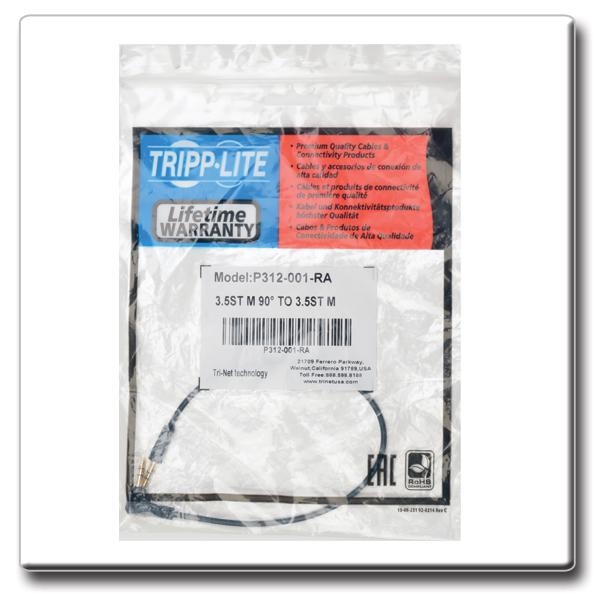 Amazon.com: TRIPP LITE P312-001-RA 1-Feet 3.5mm Mini Stereo Audio Cable ...