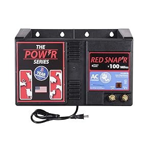 Amazon.com : Red Snap'r EAC100M-RS 100-Mile AC Low Impedance Fence ...
