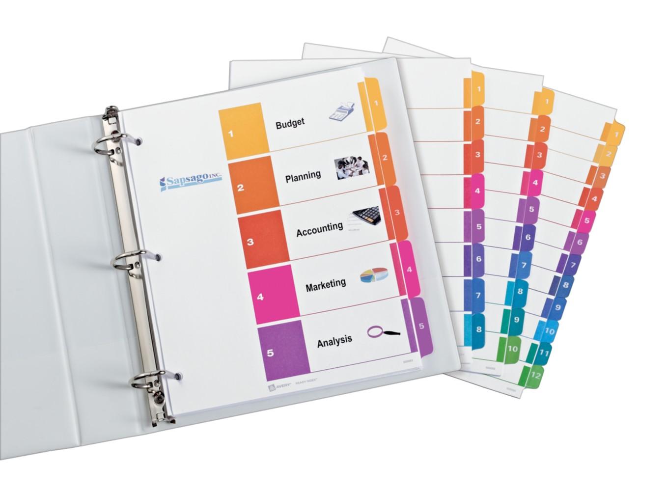 Avery 15 Tab Dividers Template Definition Traksany