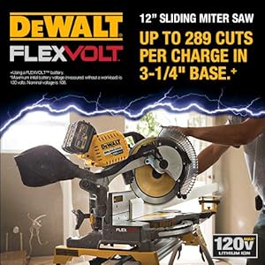 DEWALT DHS790AT2 FLEXVOLT 120V MAX Corded / Cordless 12" Double Bevel Compound Sliding Miter Saw ...