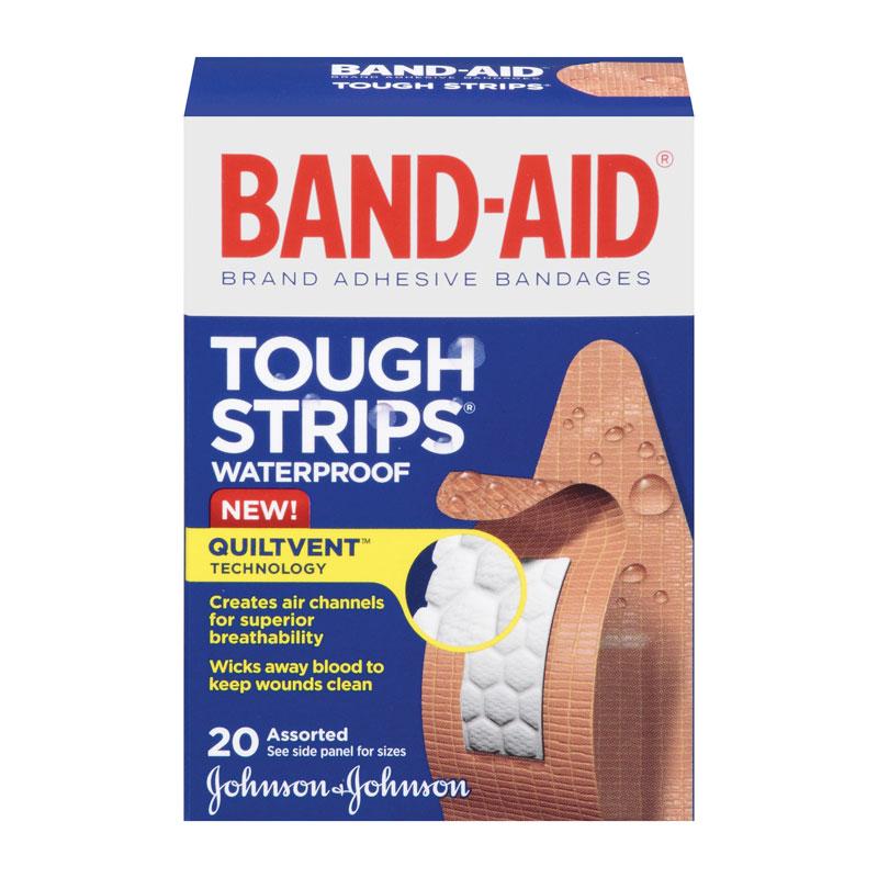 Amazon.com: Band-Aid Brand Tough-Strips Waterproof Adhesive Bandages ...