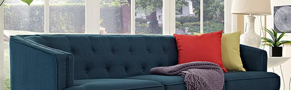 Amazon.com: Modway Coast Fabric Upholstered Contemporary Modern Sofa in ...