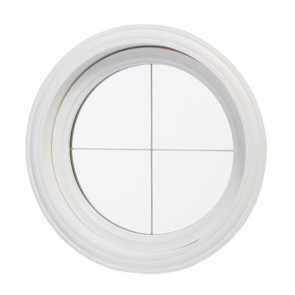 Amazon.com: Park Ridge Vinyl Round Fixed Window with Platinum Geometric ...