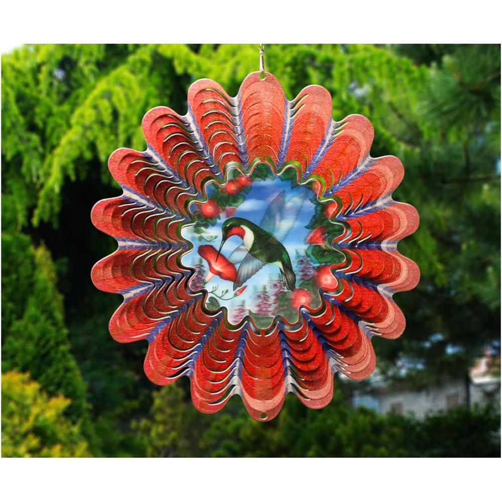 Amazon.com : Iron Stop Animated Hummingbird Wind Spinner : Wind ...