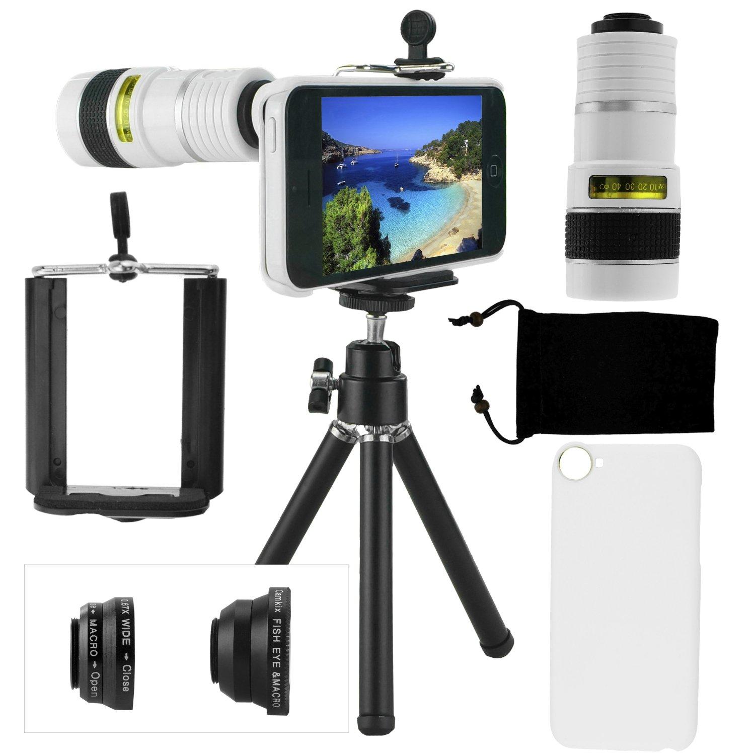 Amazon.com: iPhone 5C Camera Lens Kit- 8x Telephoto Lens, Fisheye Lens ...