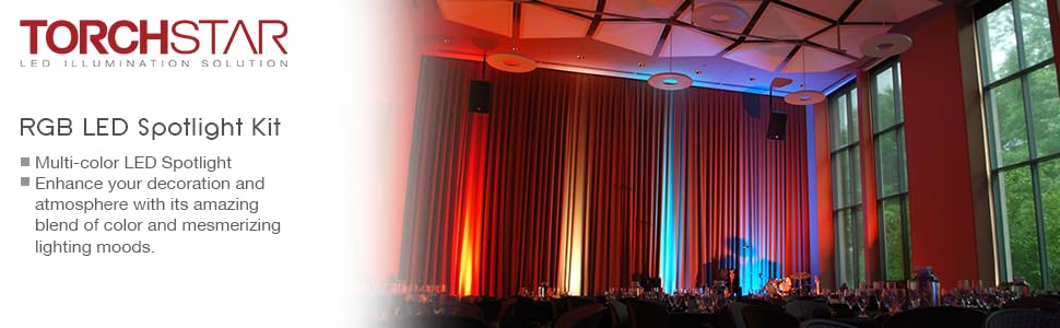 TORCHSTAR 3-in-1 RGB Multi Color LED MR16 Floodlight Kit, 60° Beam ...