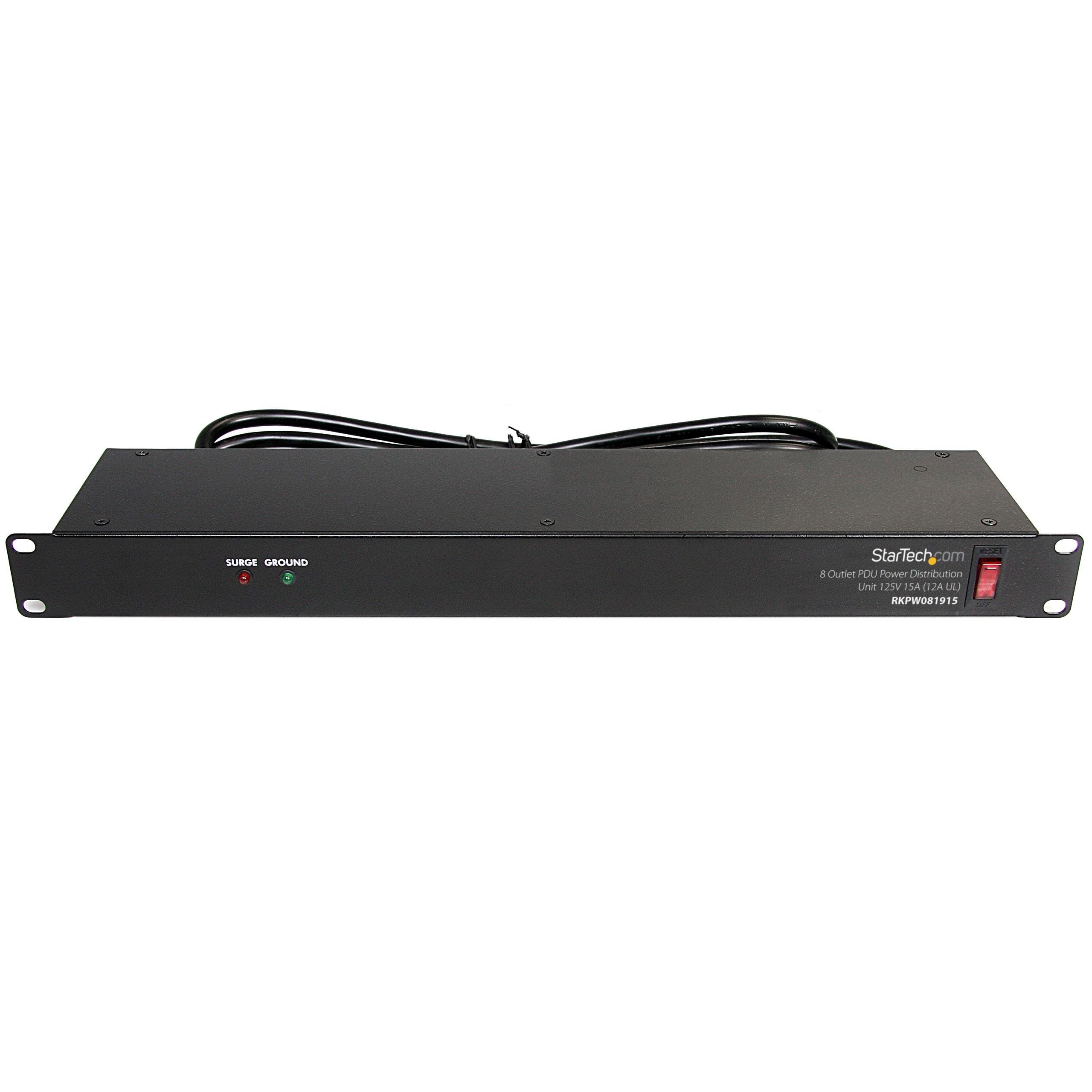 Amazon.com: StarTech.com Rackmount PDU with 8 Outlets with Surge ...