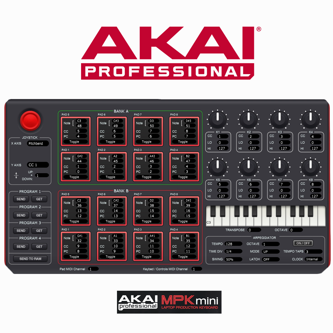 Akai Profesyonel MPK MINI MKII 25-Key Ultra-taşınabilir