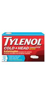 Amazon.com: Tylenol Cold + Head Congestion Severe Medicine Caplets for Fever, Pain & Congestion ...