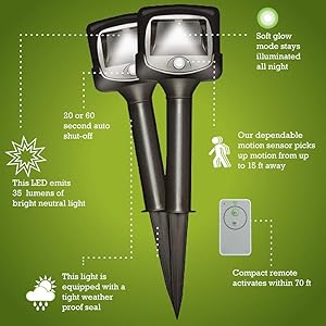 Mr. Beams MB542 Remote Controlled Battery Powered Motion Sensing LED ...