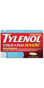 Amazon.com: Tylenol Cold + Head Congestion Severe Medicine Caplets for Fever, Pain & Congestion ...
