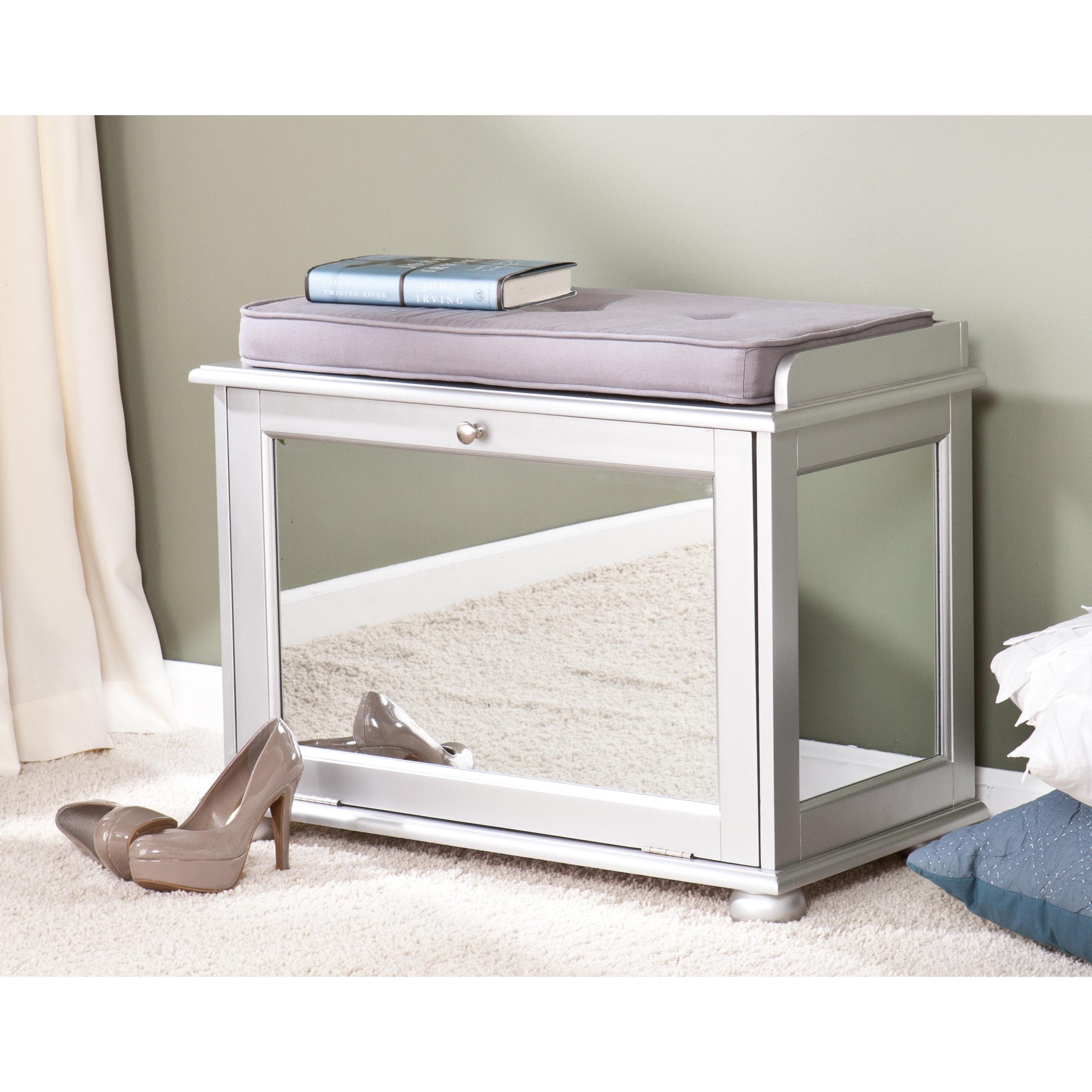 Amazon.com: Southern Enterprises Stella Mirrored Shoe Bench: Kitchen ...