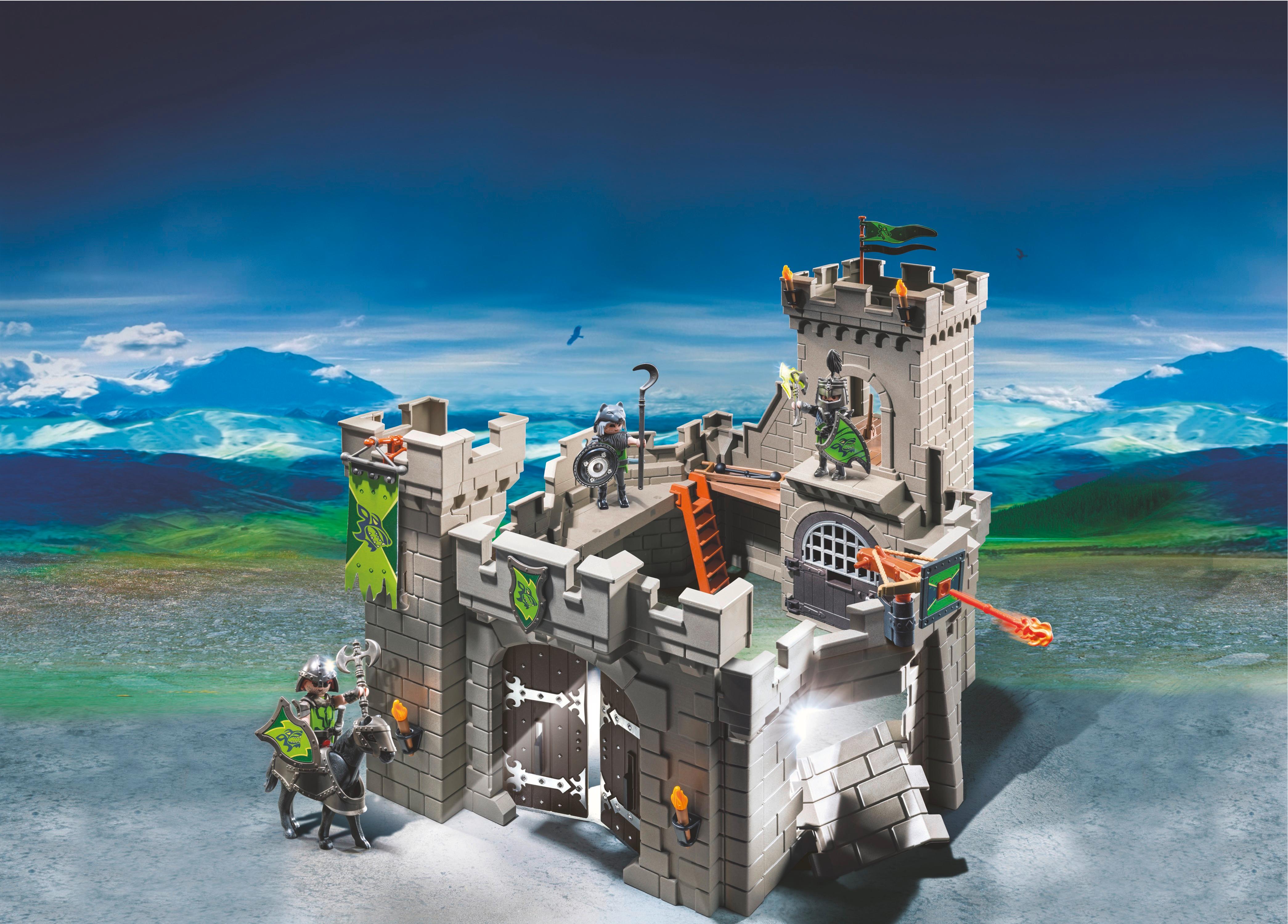 Amazon.com: PLAYMOBIL Wolf Knights' Castle Playset Building Kit: Toys ...