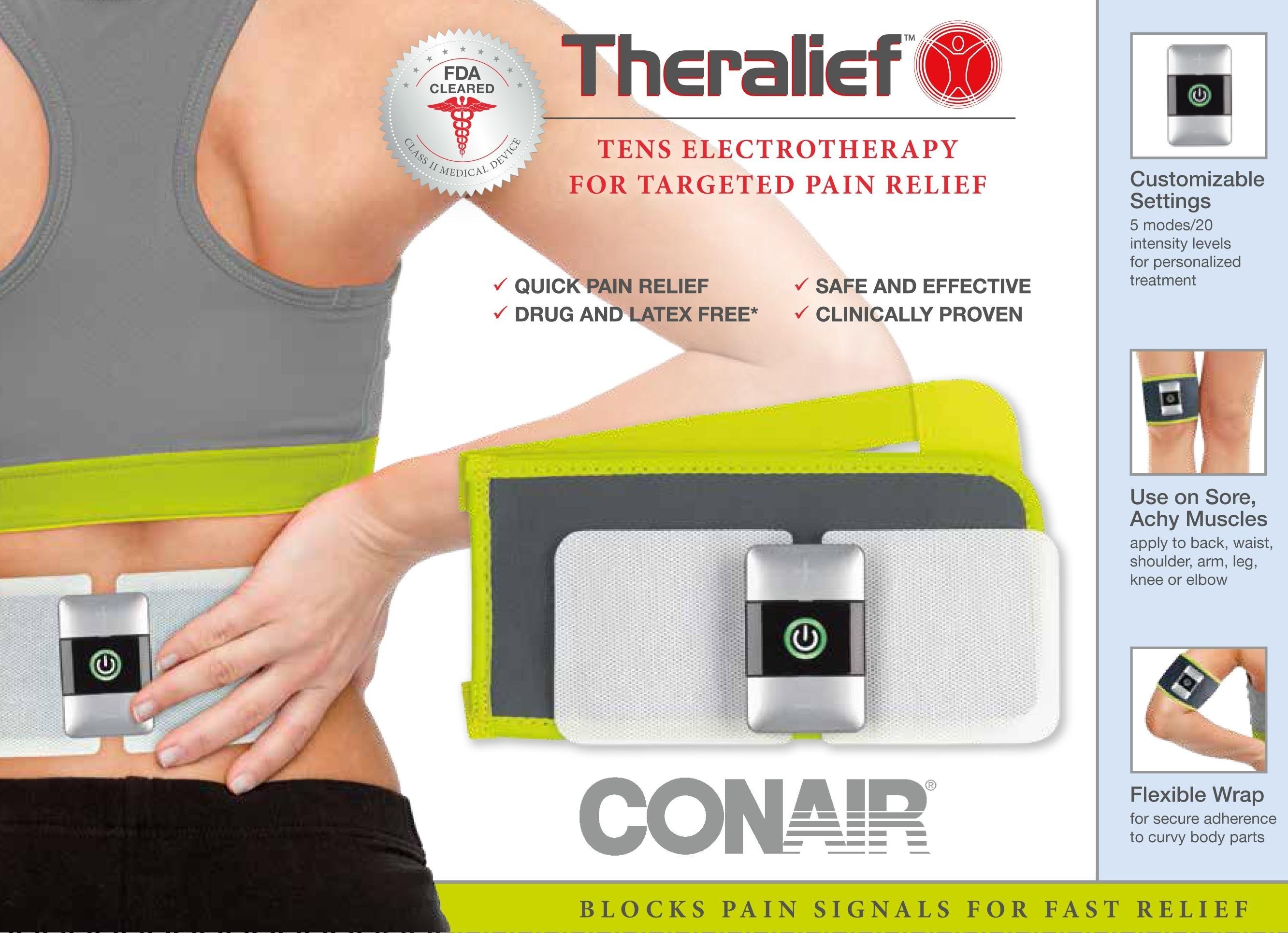Amazon.com: Conair Theralief Tens Electrotherapy for Pain Relief ...