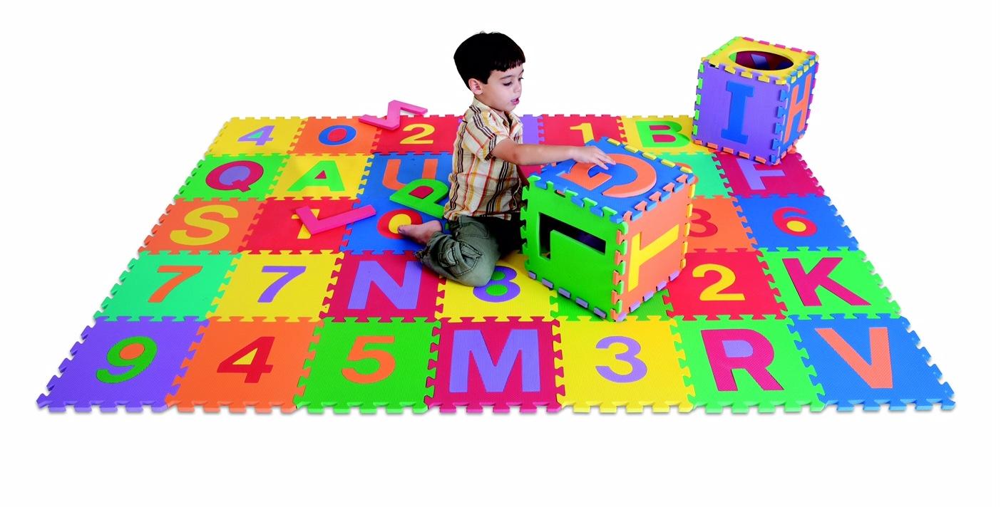 Amazon.com : Edushape Edu-Tiles Letters & Numbers Play Mat, 36 Piece ...