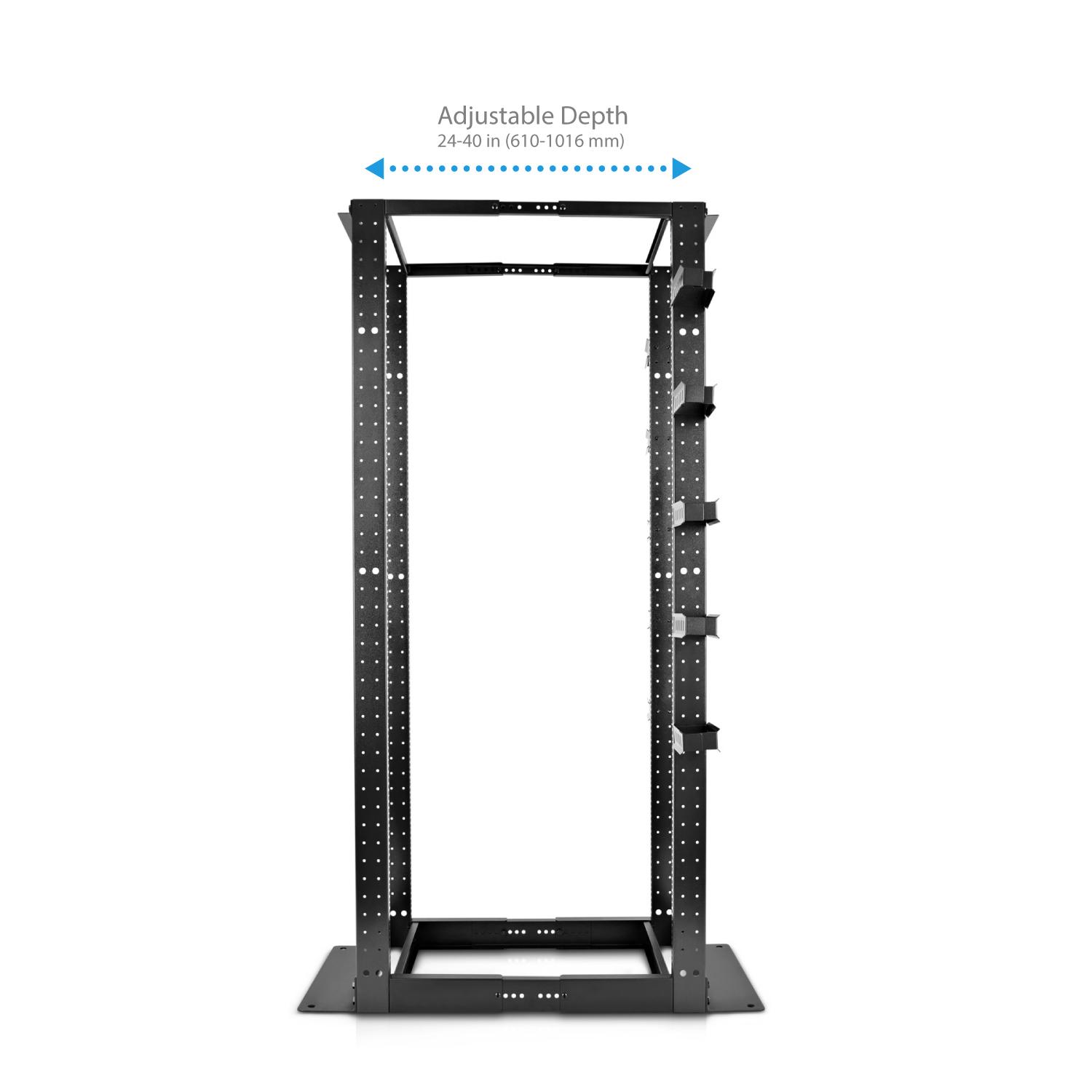 Amazon.com: V7 RM4POF42U-1N 42U Open Frame 4 Post Rack (Vertical Cable Management Included, Cold ...