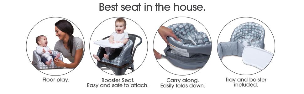 Amazon.com : Boppy Baby Chair, Elephant Walk, Gray : Baby