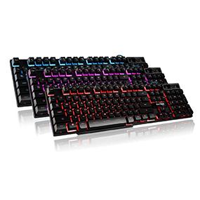 Amazon.com: EnTeck LED Backlit Gaming Keyboard for PC, Mechanical Feel ...