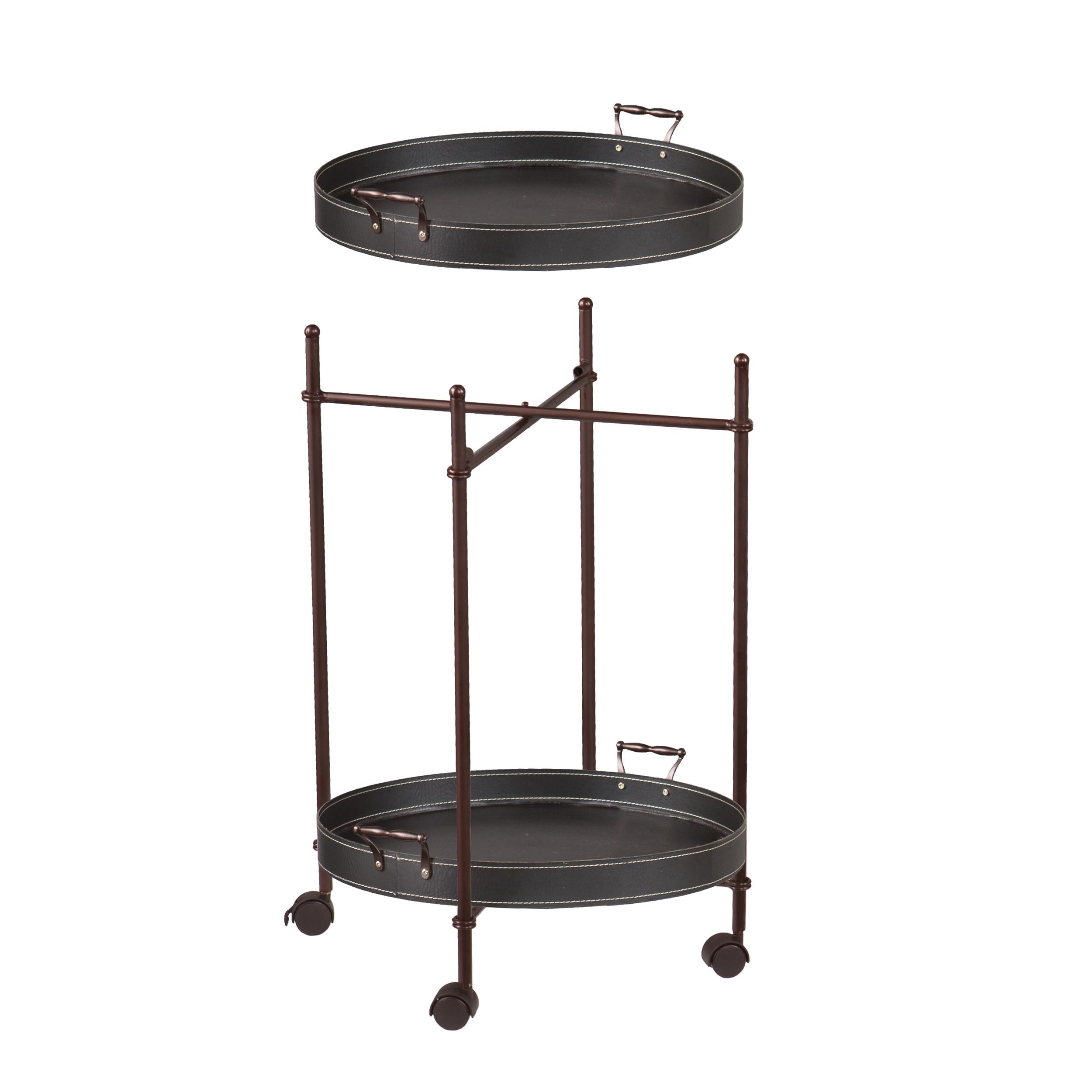 Amazon.com: Southern Enterprises Alfred Two-Tier Round Butler Table ...