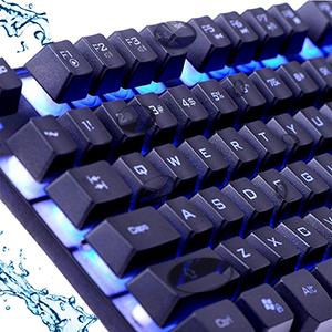 Amazon.com: EnTeck LED Backlit Gaming Keyboard for PC, Mechanical Feel ...