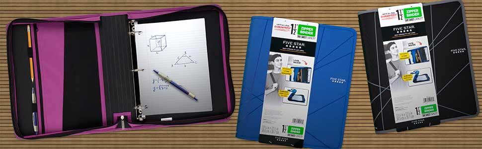 Amazon.com : Five Star Zipper Binder, 1.5-Inch Capacity, Pink (72362 ...