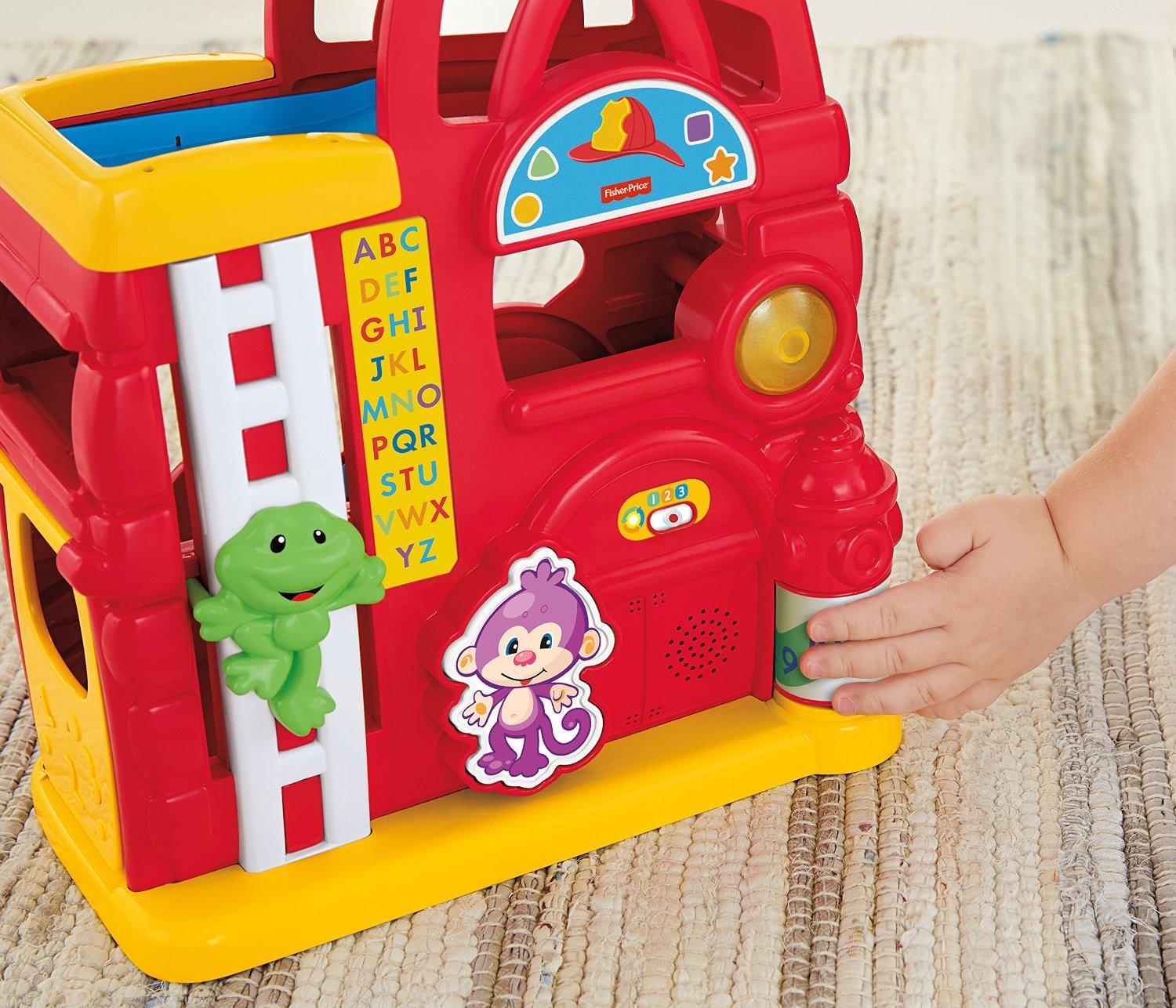 Amazon.com: Fisher-Price Laugh & Learn Monkey's Smart Stages Firehouse ...