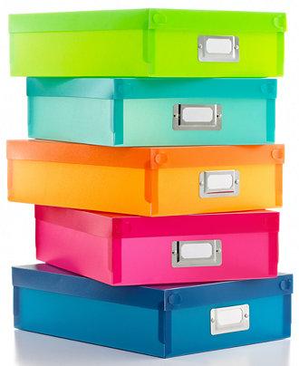 Amazon.com: Whitmor Plastic Document Boxes - Assorted Colors (Set of 5 ...