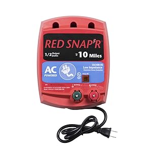 Amazon.com : Red Snap'r EAC10M-RS 10-Mile AC Low Impedance Fence ...