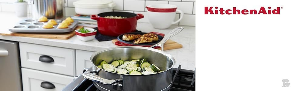 Amazon.com: KitchenAid KCP35EHCP Tri-Ply Copper 3.5-Quart Sauté with ...