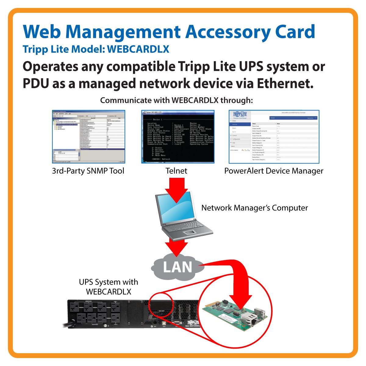 Amazon.com: Tripp Lite UPS Web Management Accessory Card, Remote ...