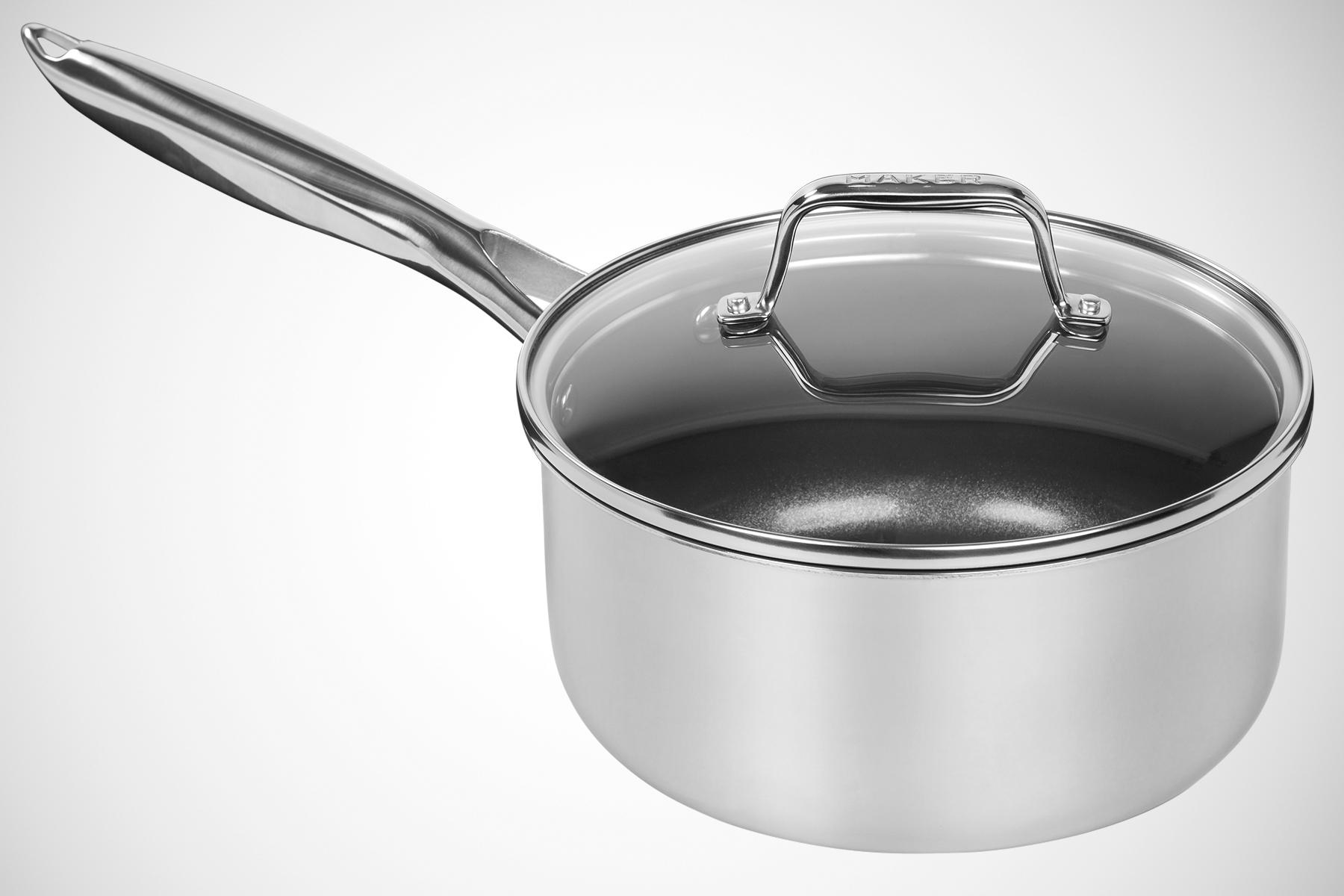 Amazon.com: MAKER Homeware 10 Piece Stainless Steel Cookware Set with ...