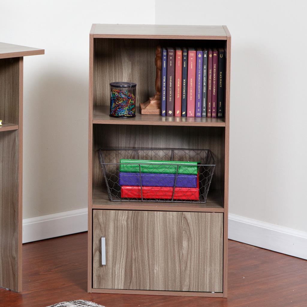 Amazon.com: Comfort Products Small Modern Bookshelf, Walnut: Kitchen ...