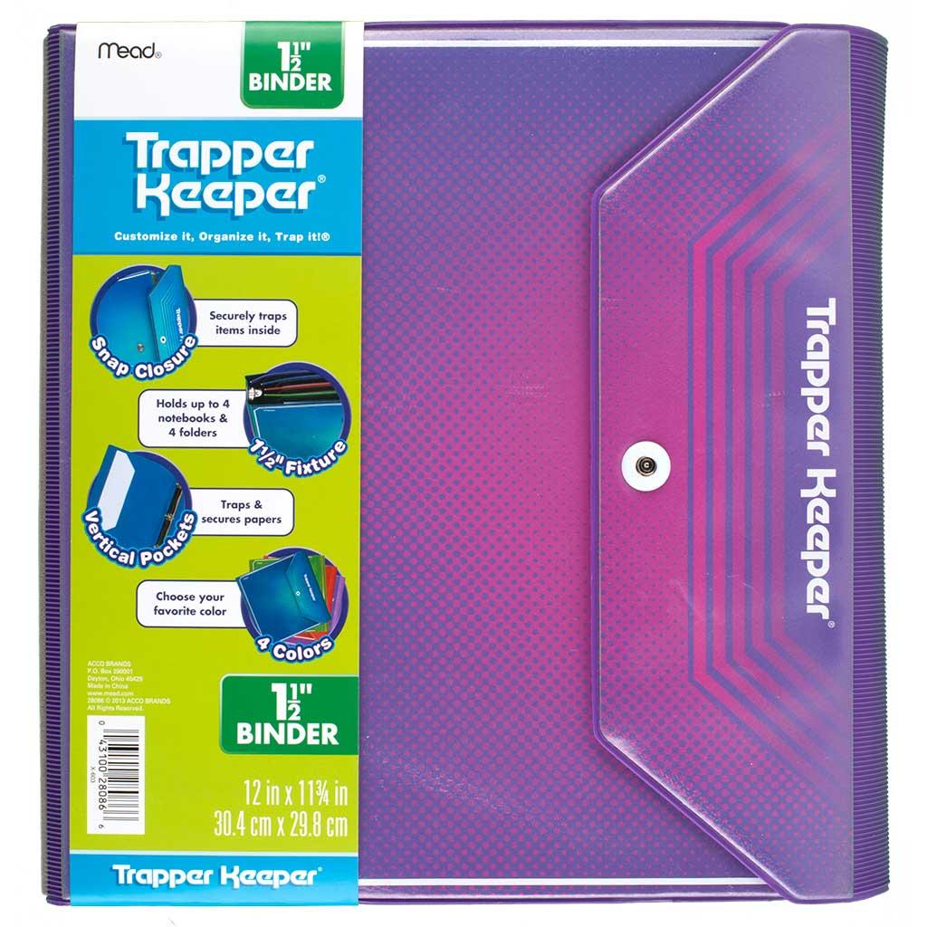 Amazon.com : Mead Trapper Keeper 1.5 Inch Binder, 3 Ring Binder, Purple ...