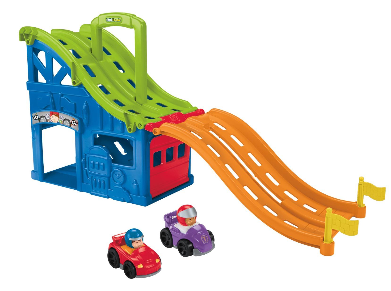 Amazon.com: Fisher-Price Little People Wheelies Race and Chase Carrier ...