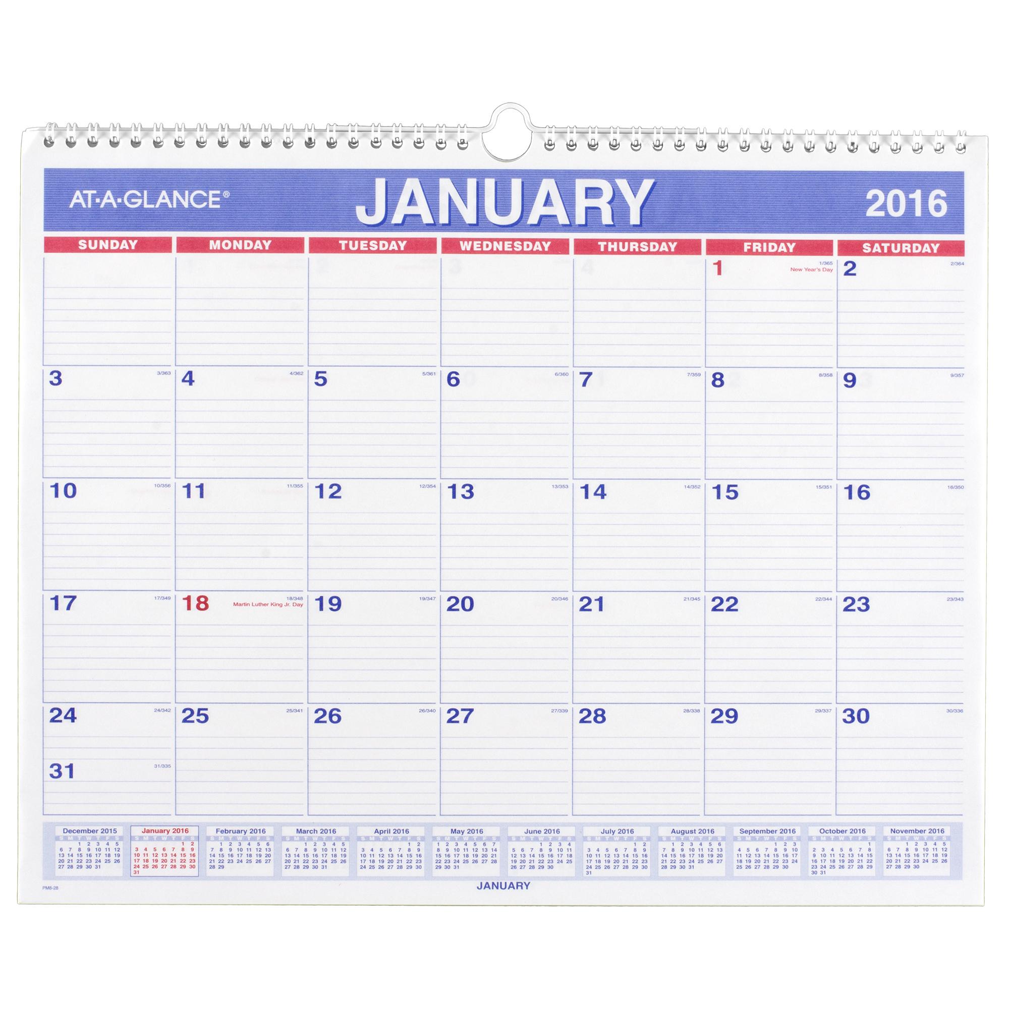 Amazon AT A GLANCE Monthly Wall Calendar 2016 12 Months 14 7 8