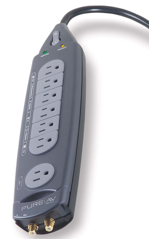 Amazon.com: Belkin PureAV Home Theater 7-Outlet Surge Protector ...