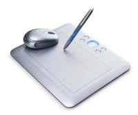 Wacom Bamboo Fun (Medium) Silver Tablet with Pen, Mouse & Graphics ...