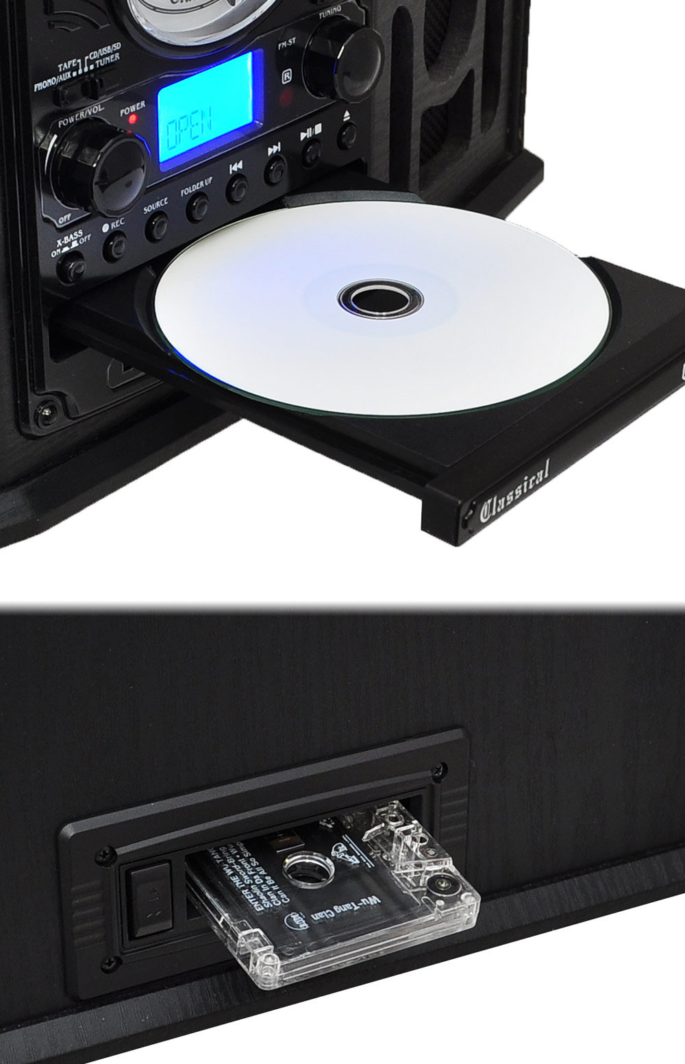 Amazon.com: Pyle Home PTCDS5U Vintage Turntable with CD/Cassette/Radio ...