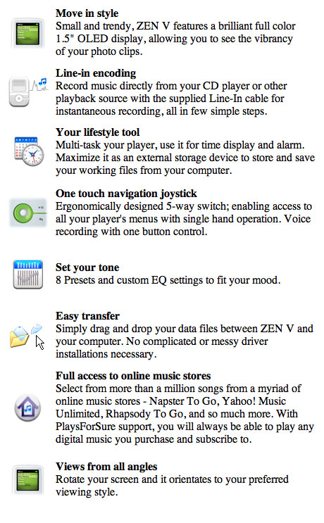Amazon.com: Creative Zen V 1 GB Portable Media Player (Black/Orange ...