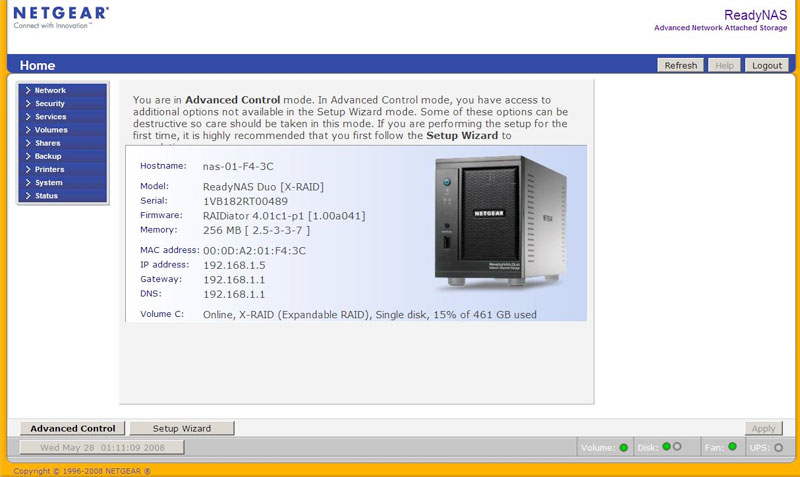 Amazon.com: NETGEAR ReadyNAS Duo 2-Bay 500 GB (1 x 500 GB) Network ...