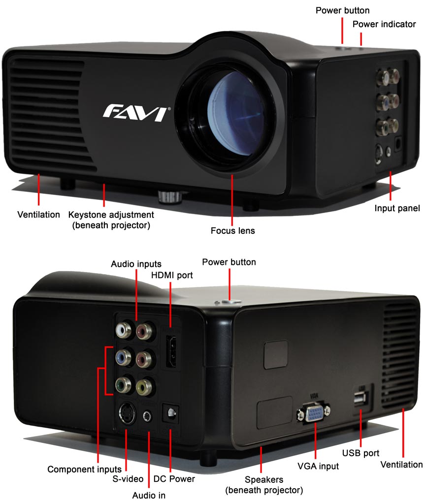 FAVI RioHD-LED-3 Portable LCD Projector : Amazon.ca