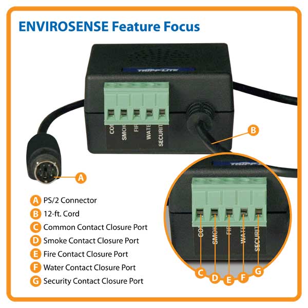 Tripp Lite ENVIROSENSE Environmental Sensor for Use with SNMP/Web Cards ...