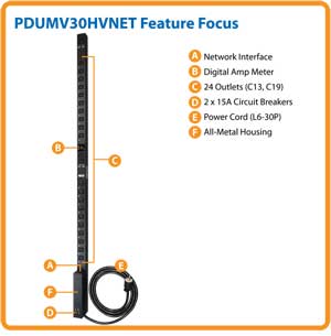Amazon.com: Tripp Lite Switched PDU, 30A, 24 Outlets (20-C13 and 4-C19 ...