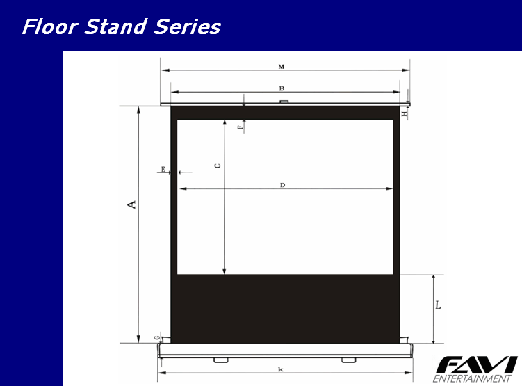 FAVI FS-HD-100 16:9/100-Inch Portable Floor Stand Projector Screen ...
