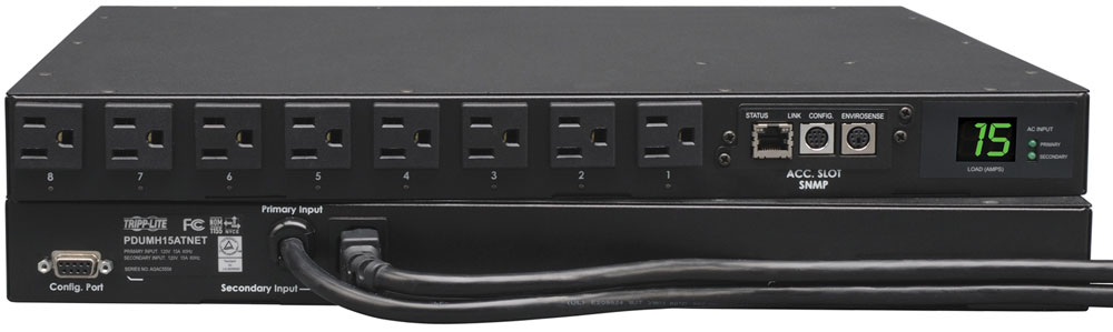 Amazon.com: Tripp Lite Switched PDU with ATS, 15A, 8 Outlets (5-15R), 120V, 2 5-15P, 100-127V ...