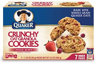 Amazon.com: Quaker Crunchy Oat Granola Cookies, Mixed Berry Oatmeal ...